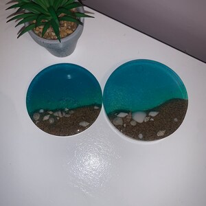 Beautiful Beach Theme Coasters. as Individual or a Full Set, Perfect ...