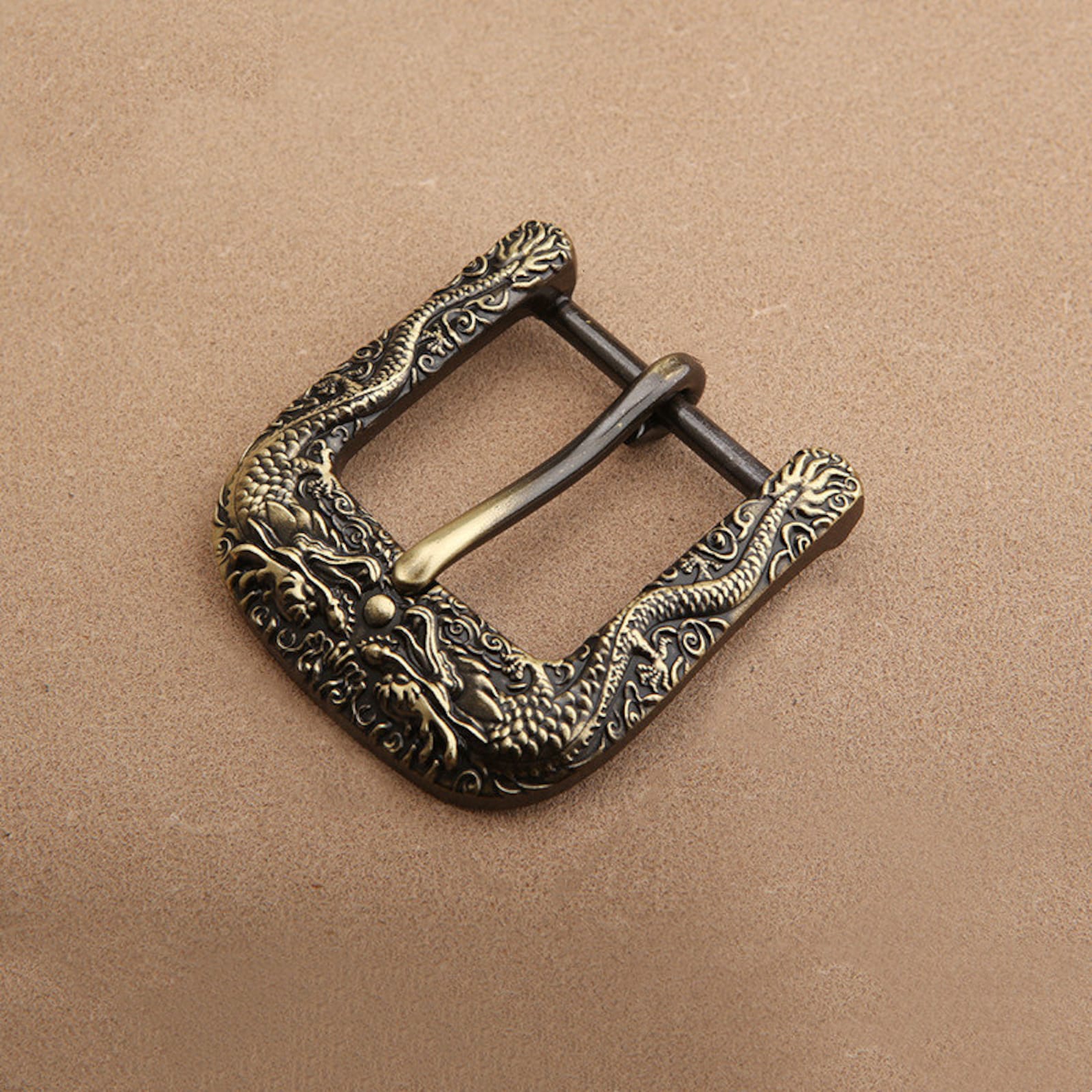 Brass Roller Pin Buckle Solid Dragon Pattern Belt Buckle - Etsy