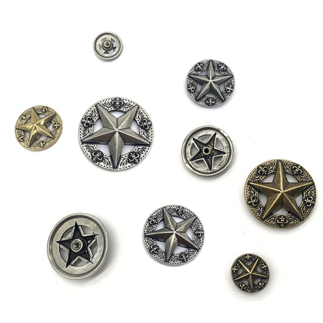 Brass Star Conchos Screw Back Vintage Decorative Concho Leather ...