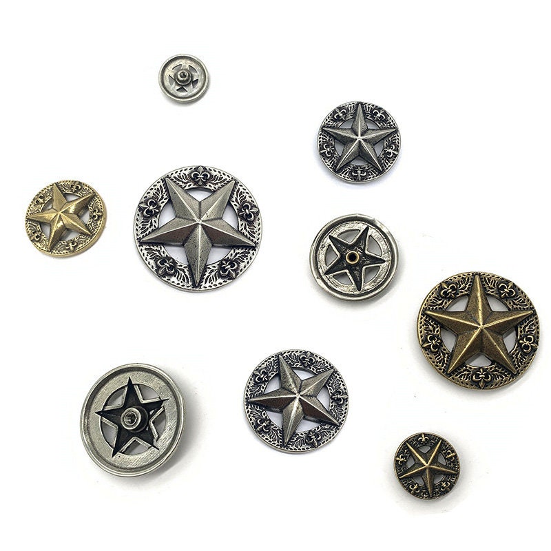 Brass Star Conchos Screw Back Vintage Decorative Concho | Etsy