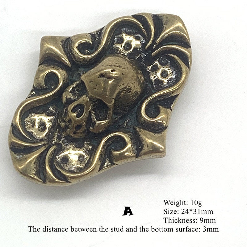 Brass Conchos Screw Back Vintage Skull Concho Decorative Rivet - Etsy