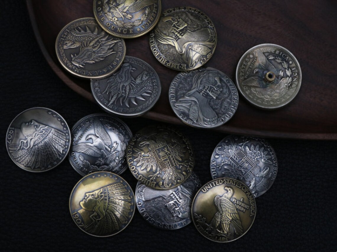 Brass Morgan Dollar Concho Conchos Screw Back Eagle Coin | Etsy