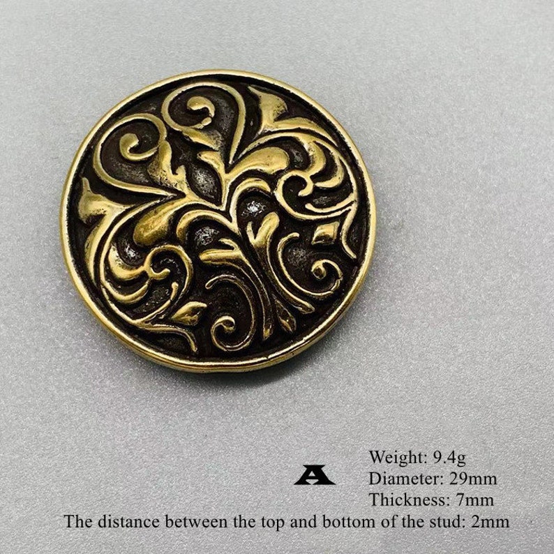 Brass Conchos Screw Back Vintage Flower Pattern Leathercraft | Etsy
