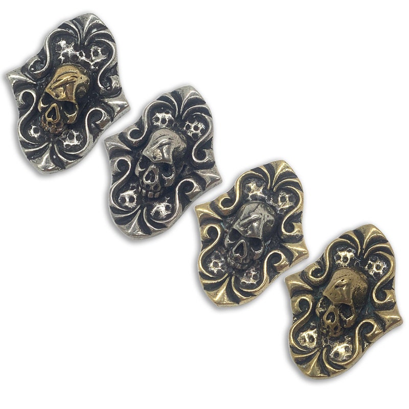 Brass Conchos Screw Back Vintage Skull Concho Decorative Rivet - Etsy