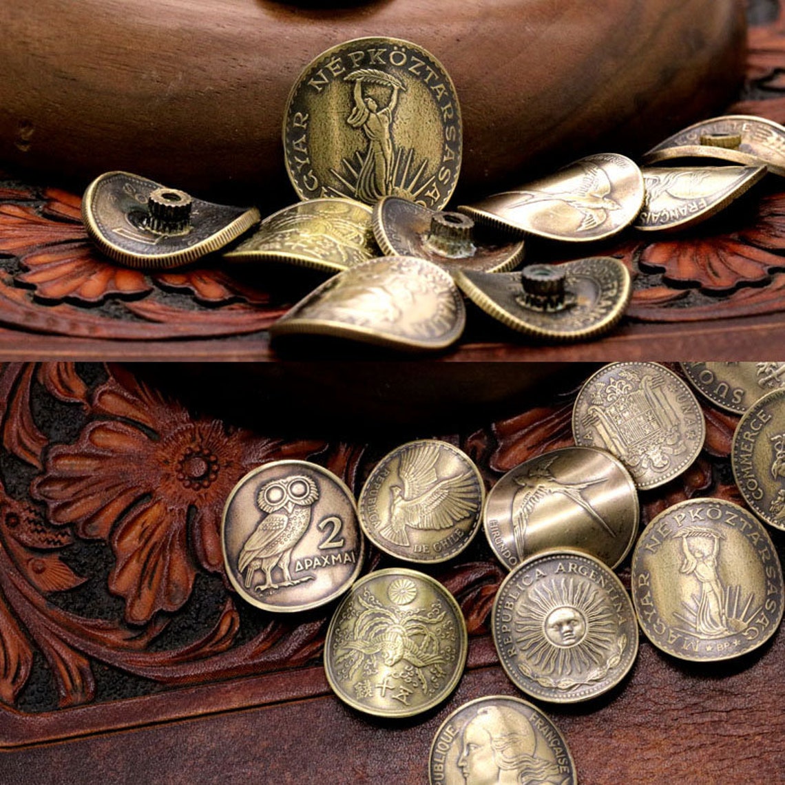 Vintage Concho Screw Back Coin Conchos Square Scarf Decorative - Etsy