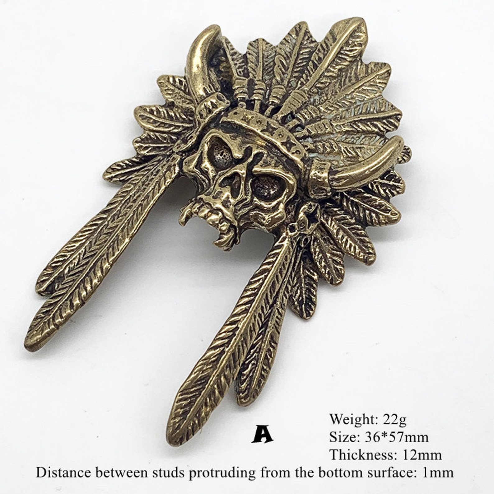 Brass Concho Screw Back Vintage Skull Concho Indian Head - Etsy