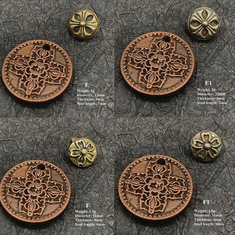 Brass Rivets Flower Shape Stud for Leather Craft Decorations 8 | Etsy