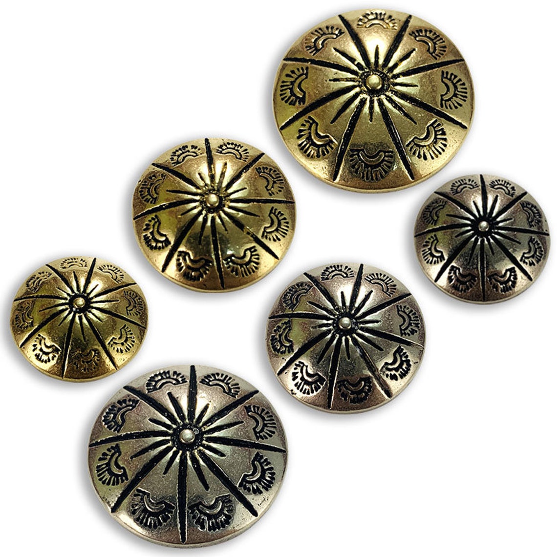 Brass Conchos Screw Back Brass Connectors Leather Crafting - Etsy UK