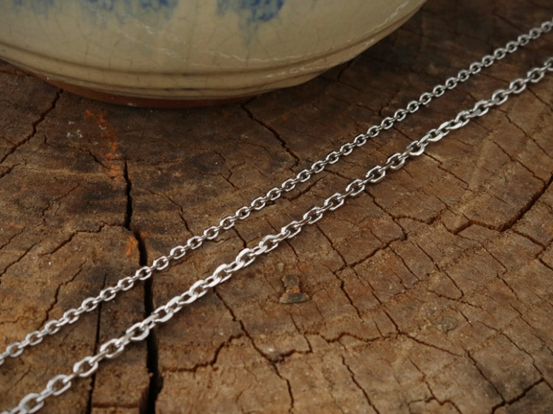 Jewelry Titanium Stainless Steel Chain Silver Necklace Mens - Etsy