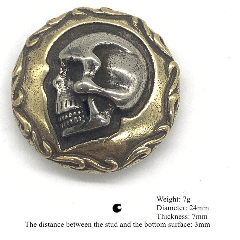 Brass Conchos Screw Back Vintage Skull Concho Leather Craft | Etsy