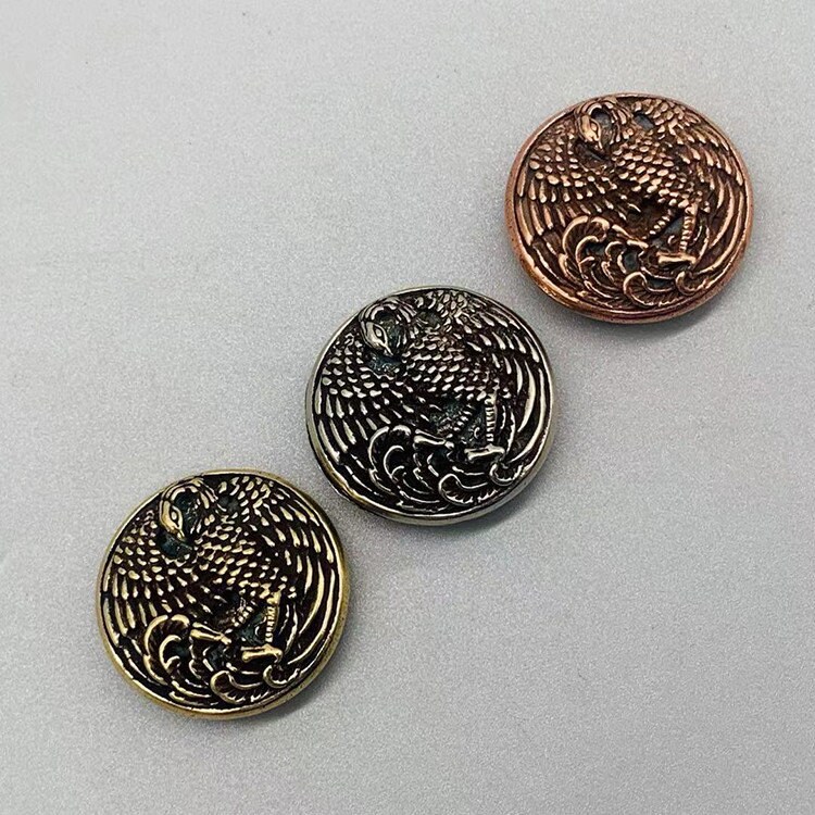 Brass Conchos Screw Back Retro Phoenix Bird Round Shape | Etsy