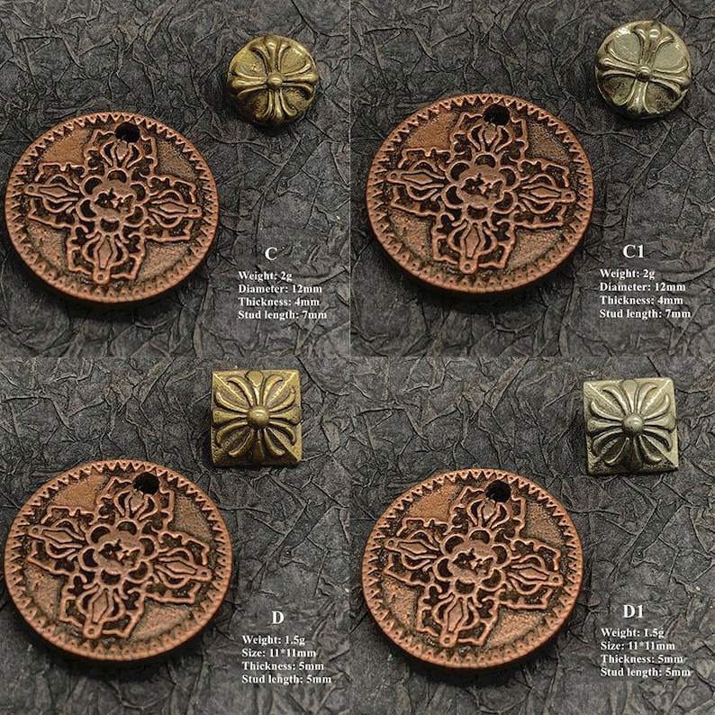 Brass Rivets Flower Shape Stud for Leather Craft Decorations 8 | Etsy