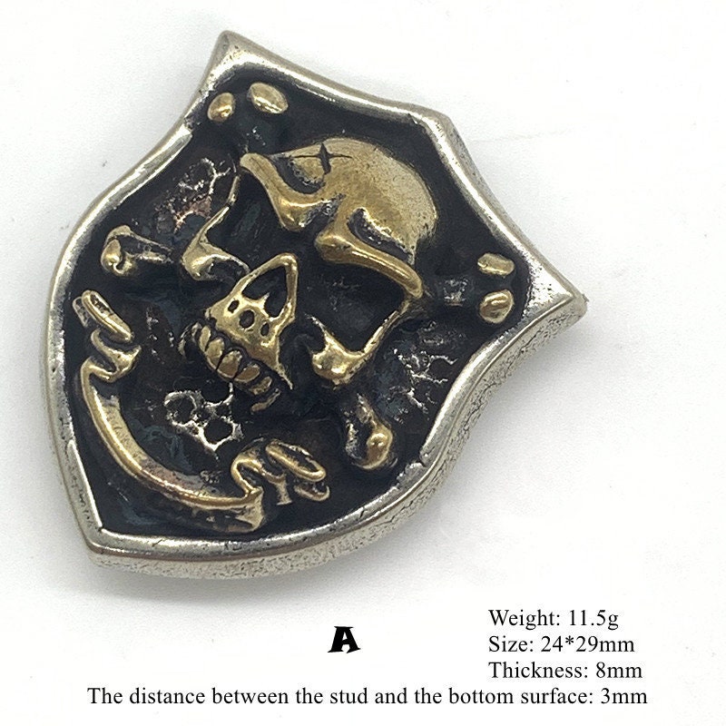 Brass Conchos Screw Back Vintage Skull Concho Decorative Rivet - Etsy