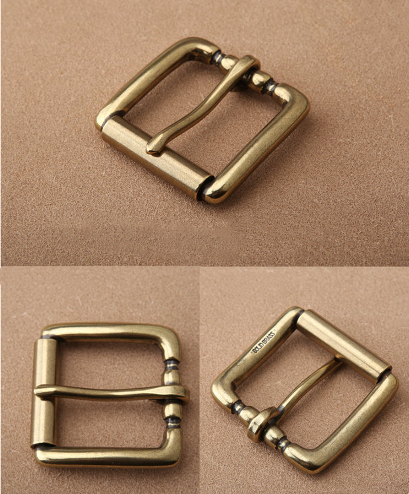 Brass Roller Pin Buckle Vintage Solid Belt Buckle Single Prong - Etsy
