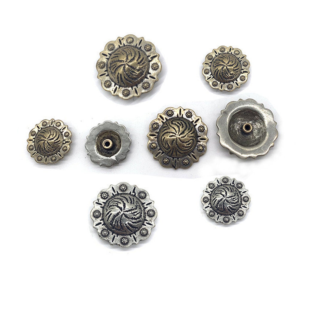 Brass Conchos Screw Back Vintage Berry Concho Cowboy Screw Buttons for ...