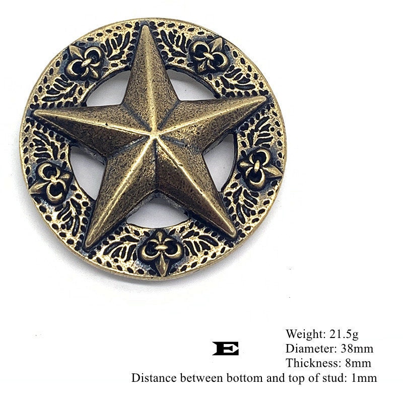 Brass Star Conchos Screw Back Vintage Decorative Concho | Etsy