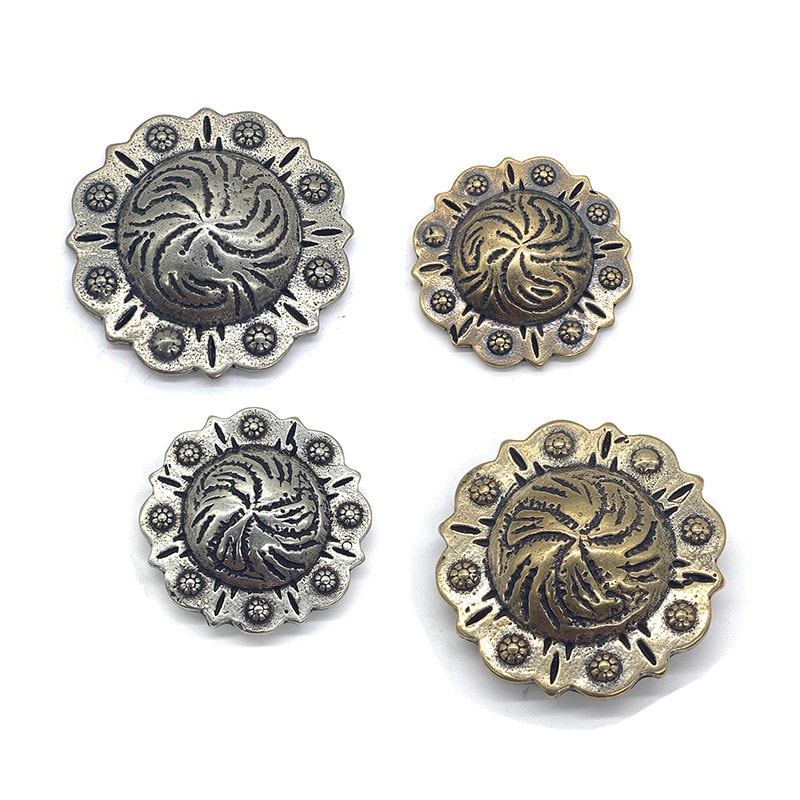 Brass Conchos Screw Back Vintage Berry Concho Cowboy Screw - Etsy