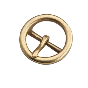 Single Prong Round Circle Center Bar Belt Buckle Solid Brass Buckle ...