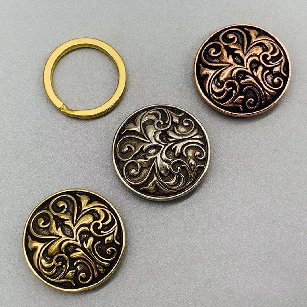 Brass Conchos Screw Back Vintage Flower Pattern Leathercraft Concho ...
