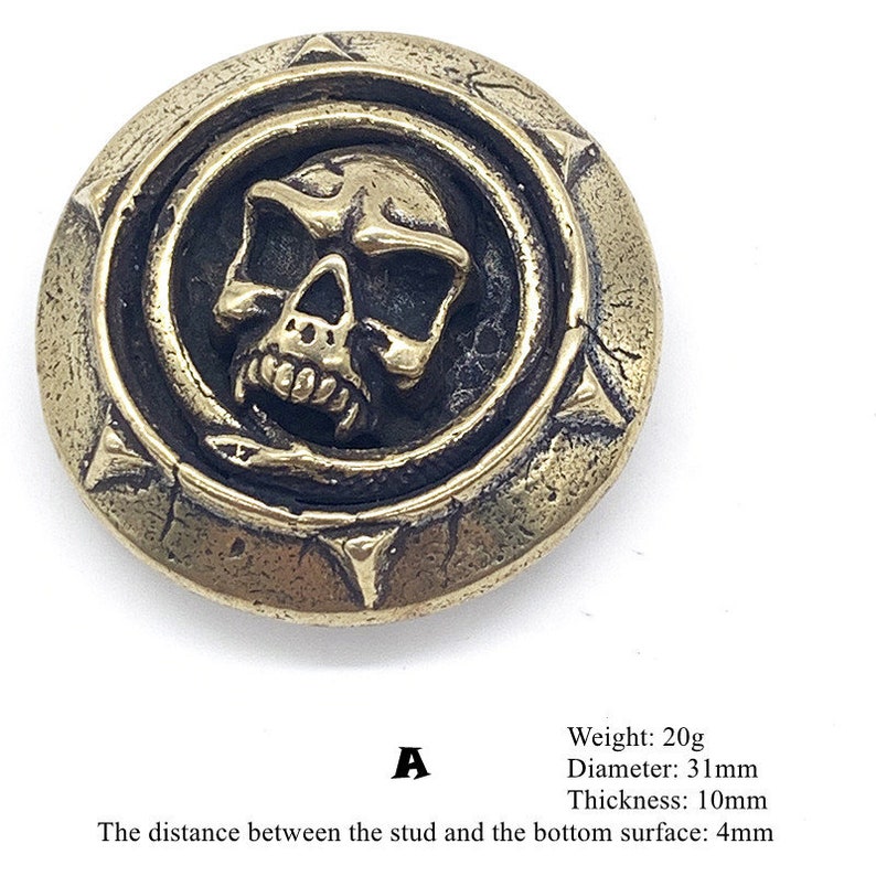 Brass Conchos Screw Back Vintage Skull Concho Leather Craft - Etsy