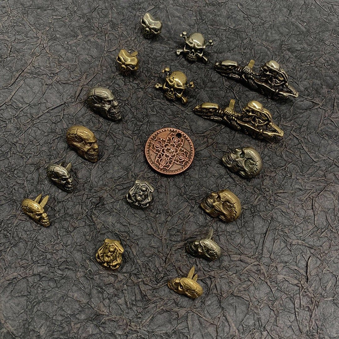 Brass Rivets Skull Head Stud for Leather Craft Decorations 8 Types - Etsy