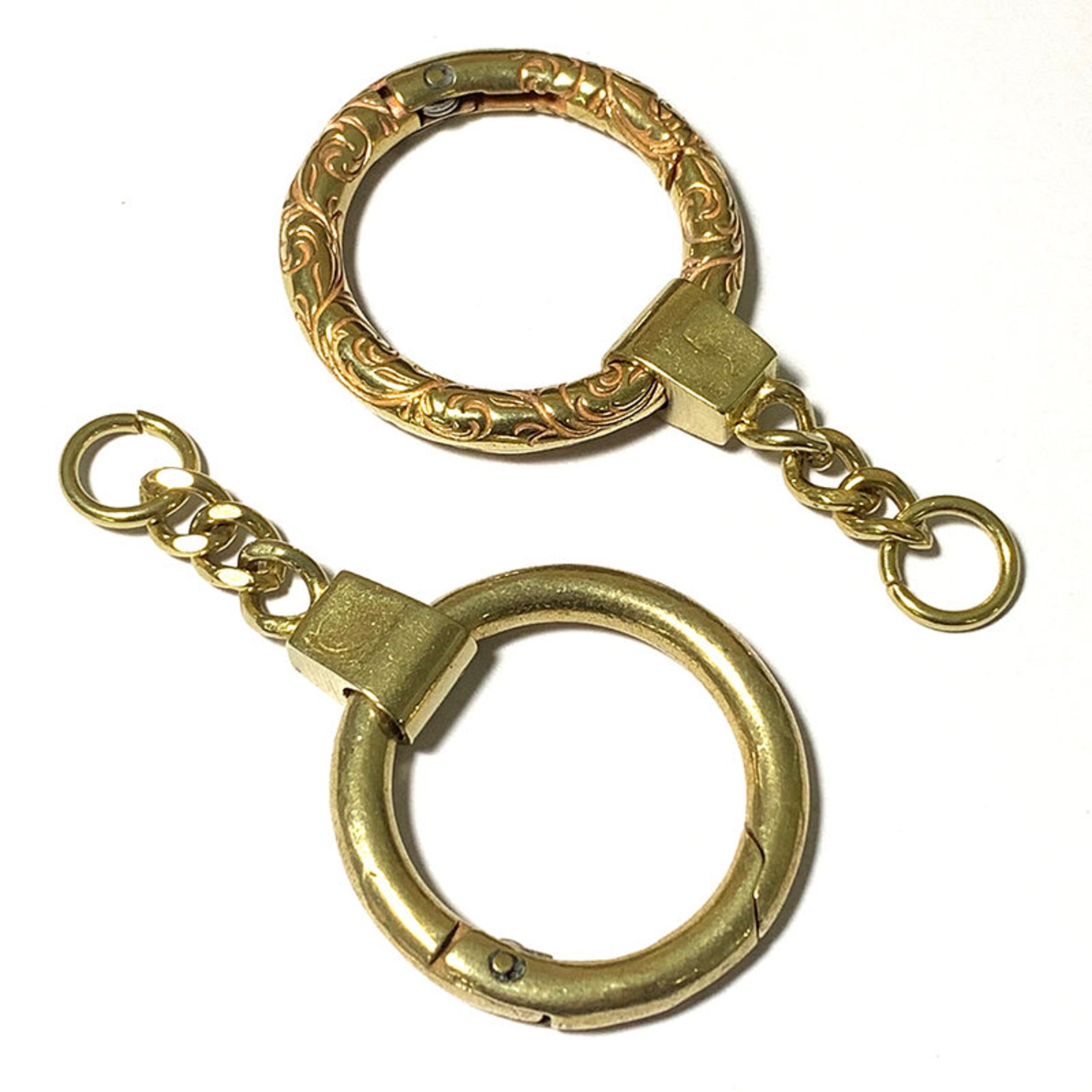 Brass Spring Clasp With Chain and Jump Rings Gold Color Metal - Etsy