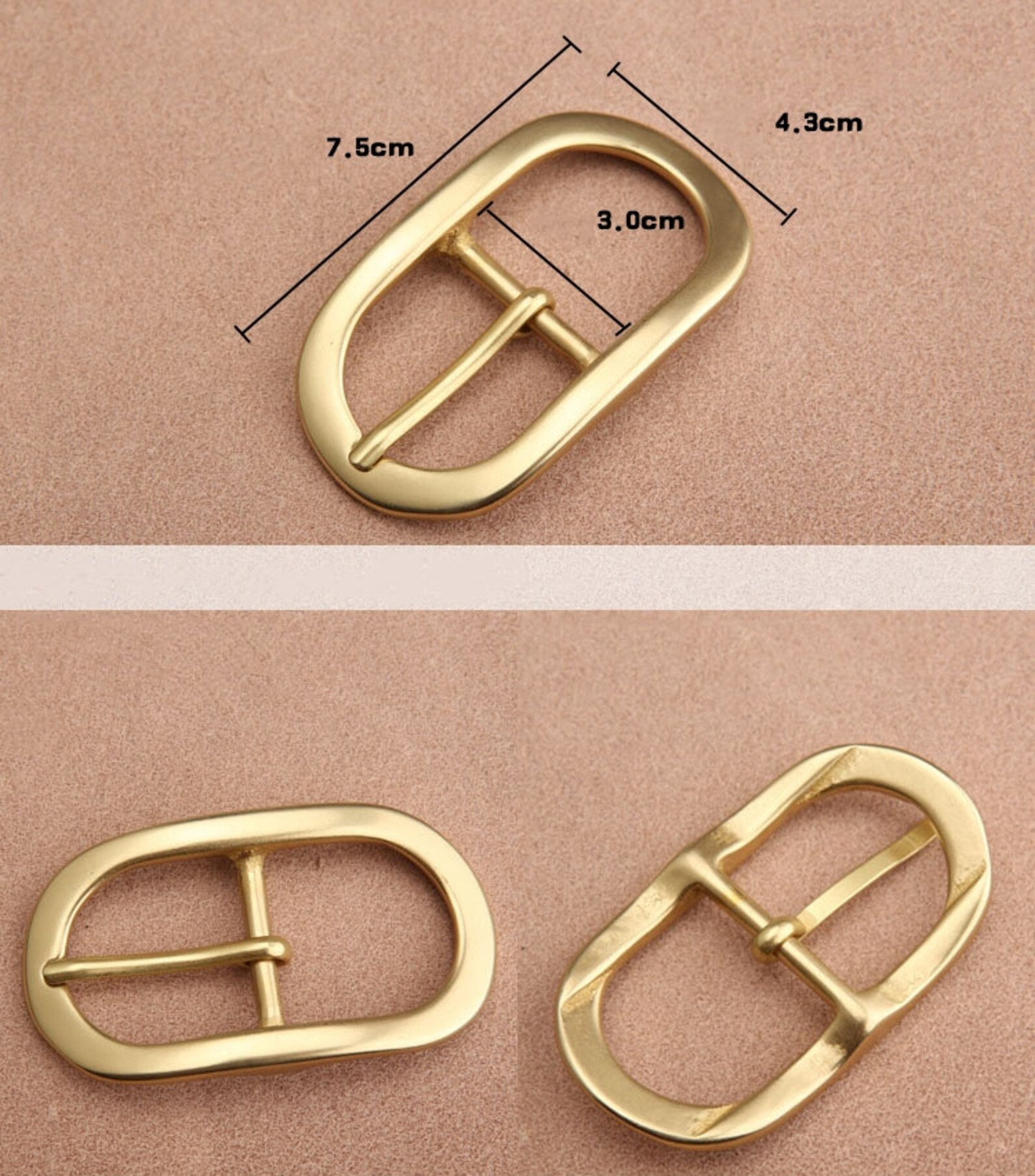 Solid Brass Buckle Single Prong Square Belt Buckle Leather - Etsy