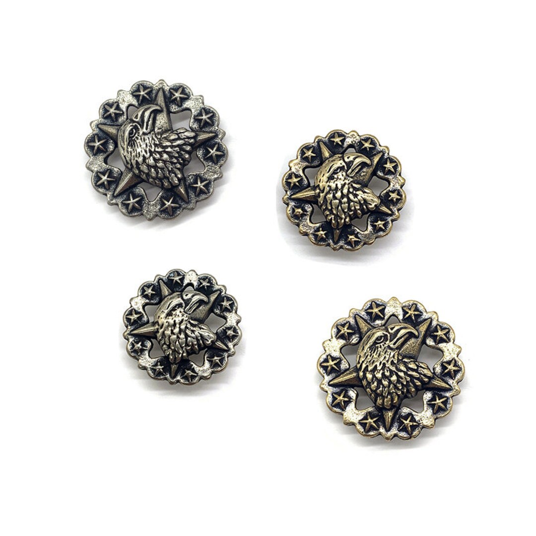Brass Eagle Conchos Screw Back Vintage Decorative Bird Star Concho DIY ...