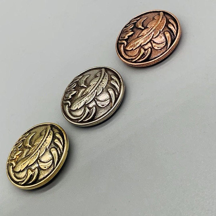 Brass Feather Conchos Screw Back Leathercraft Concho Decorative Buckle ...