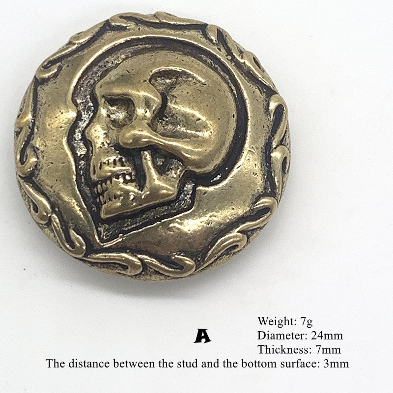 Brass Conchos Screw Back Vintage Skull Concho Leather Craft | Etsy