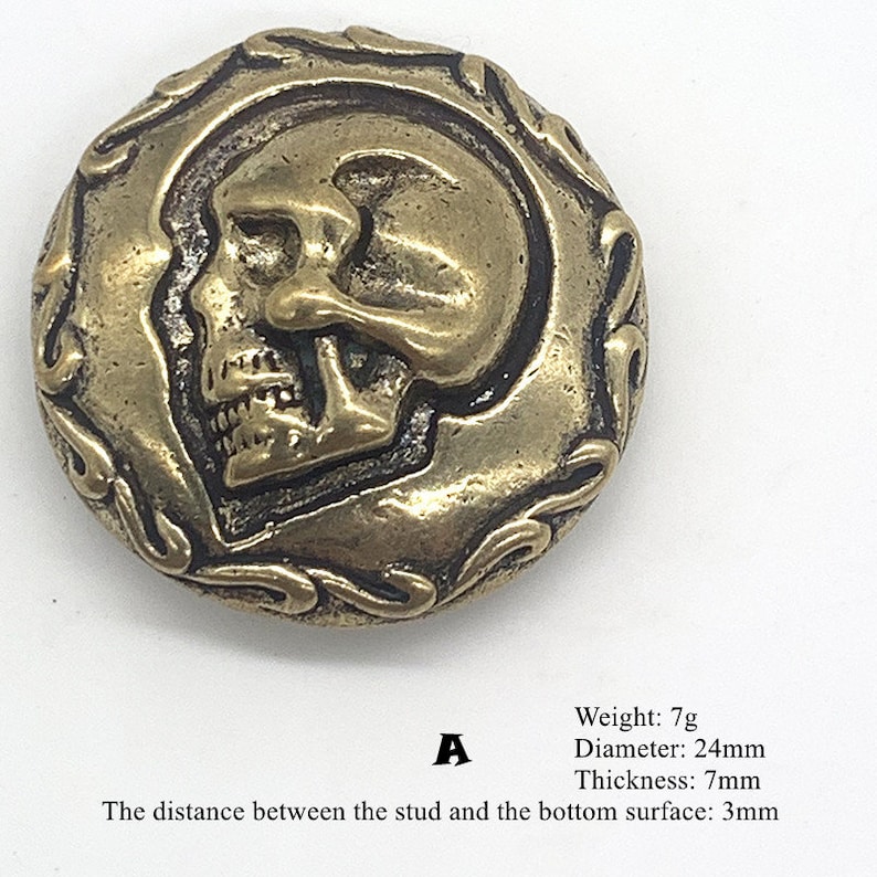 Brass Conchos Screw Back Vintage Skull Concho Leather Craft | Etsy