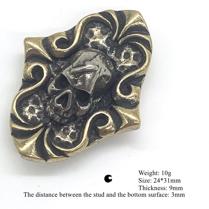 Brass Conchos Screw Back Vintage Skull Concho Decorative Rivet - Etsy