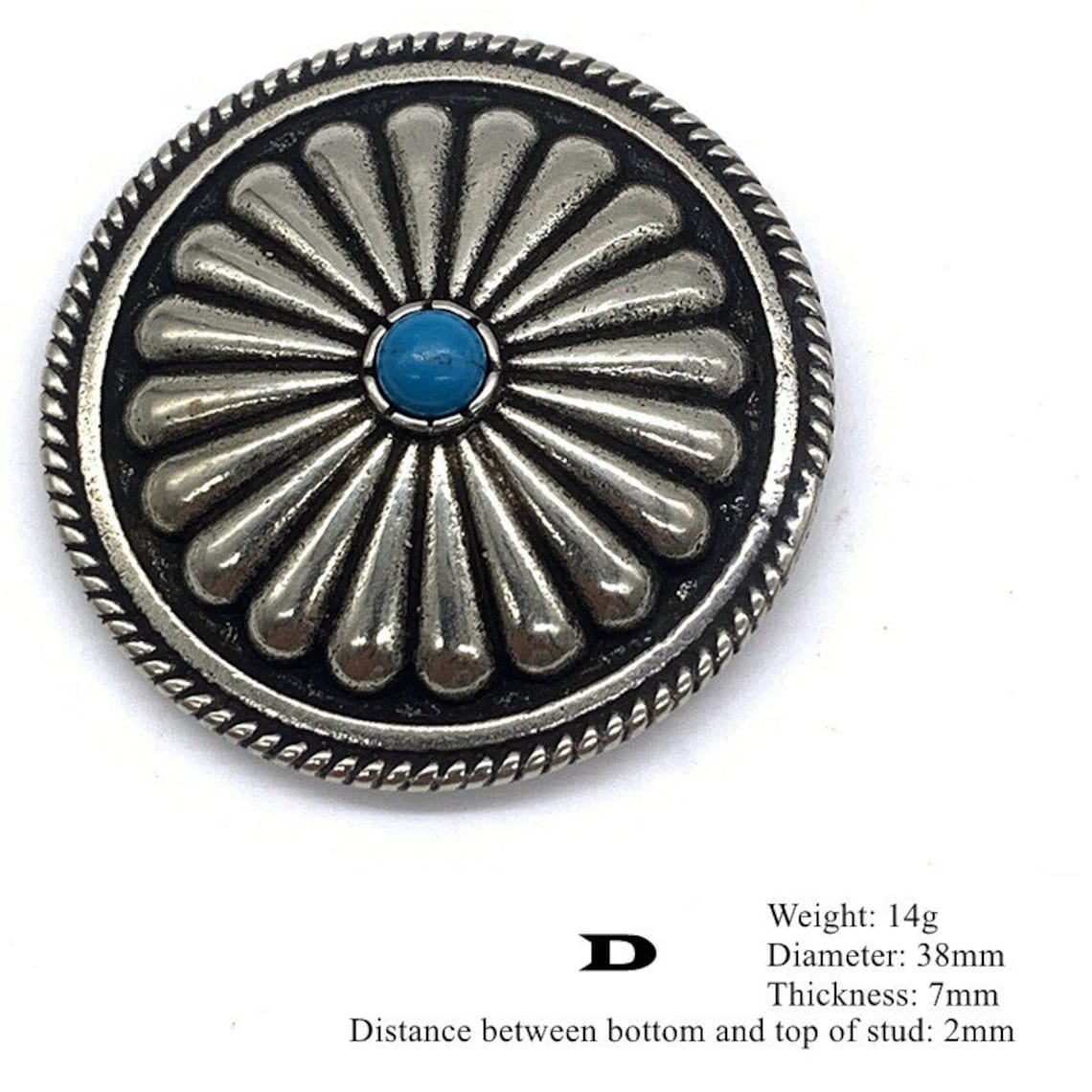 Brass Conchos Screw Back Vintage Navajo Flower Turquoise Round - Etsy