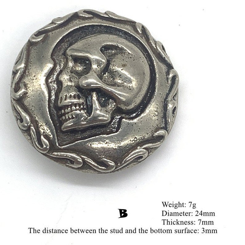 Brass Conchos Screw Back Vintage Skull Concho Leather Craft | Etsy