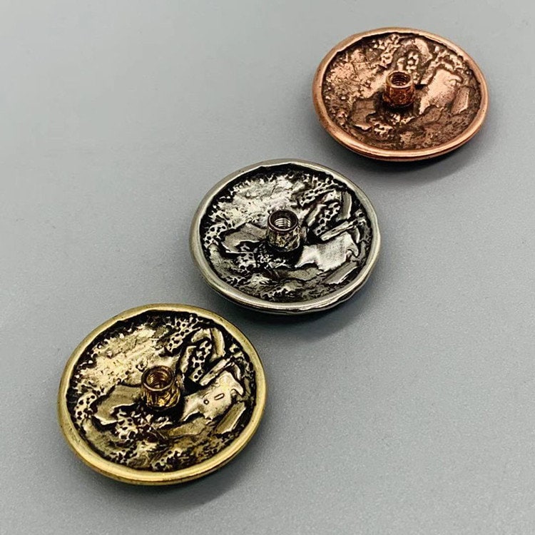 Brass Conchos Screw Back Retro Phoenix Bird Round Shape | Etsy