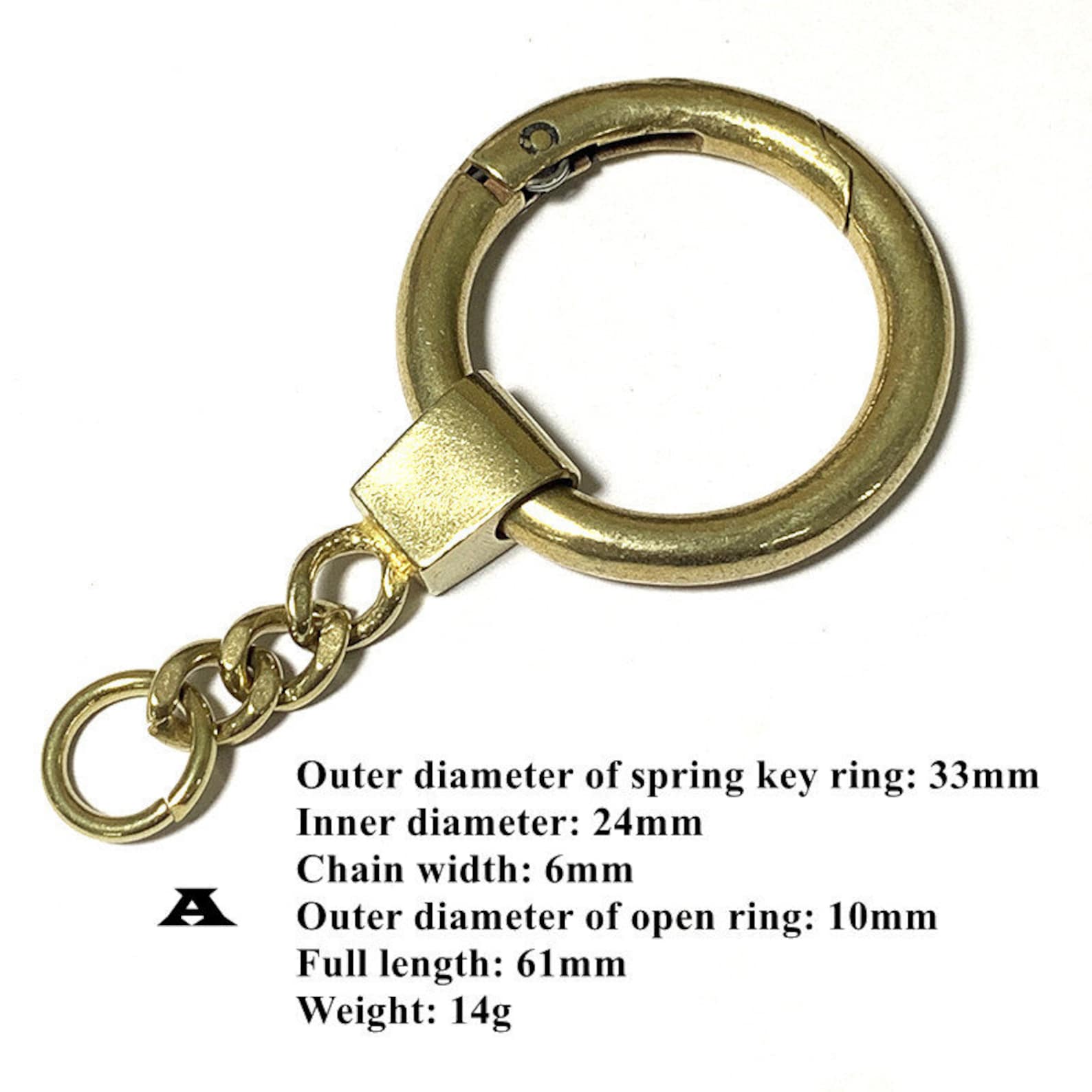 Brass Spring Clasp With Chain and Jump Rings Gold Color Metal - Etsy