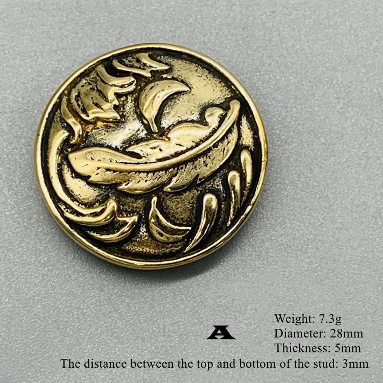 Brass Feather Conchos Screw Back Leathercraft Concho Decorative Buckle ...
