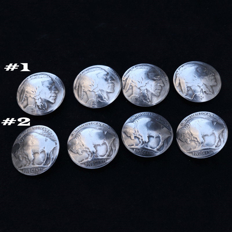 Brass Conchos Screw Back Buffalo Coin Style Indian Head Coin | Etsy