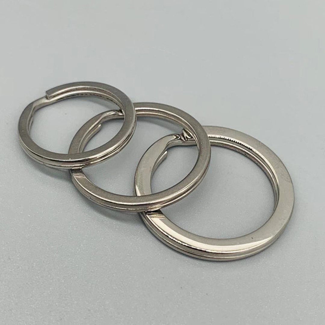 Stainless Steel Split Rings Double Snap Ring Flat Key Rings Key Chain ...