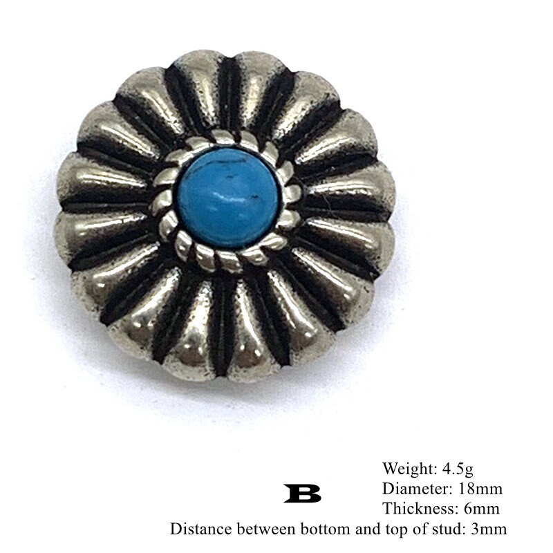 Brass Conchos Screw Back Vintage Turquoise Navajo Flower - Etsy