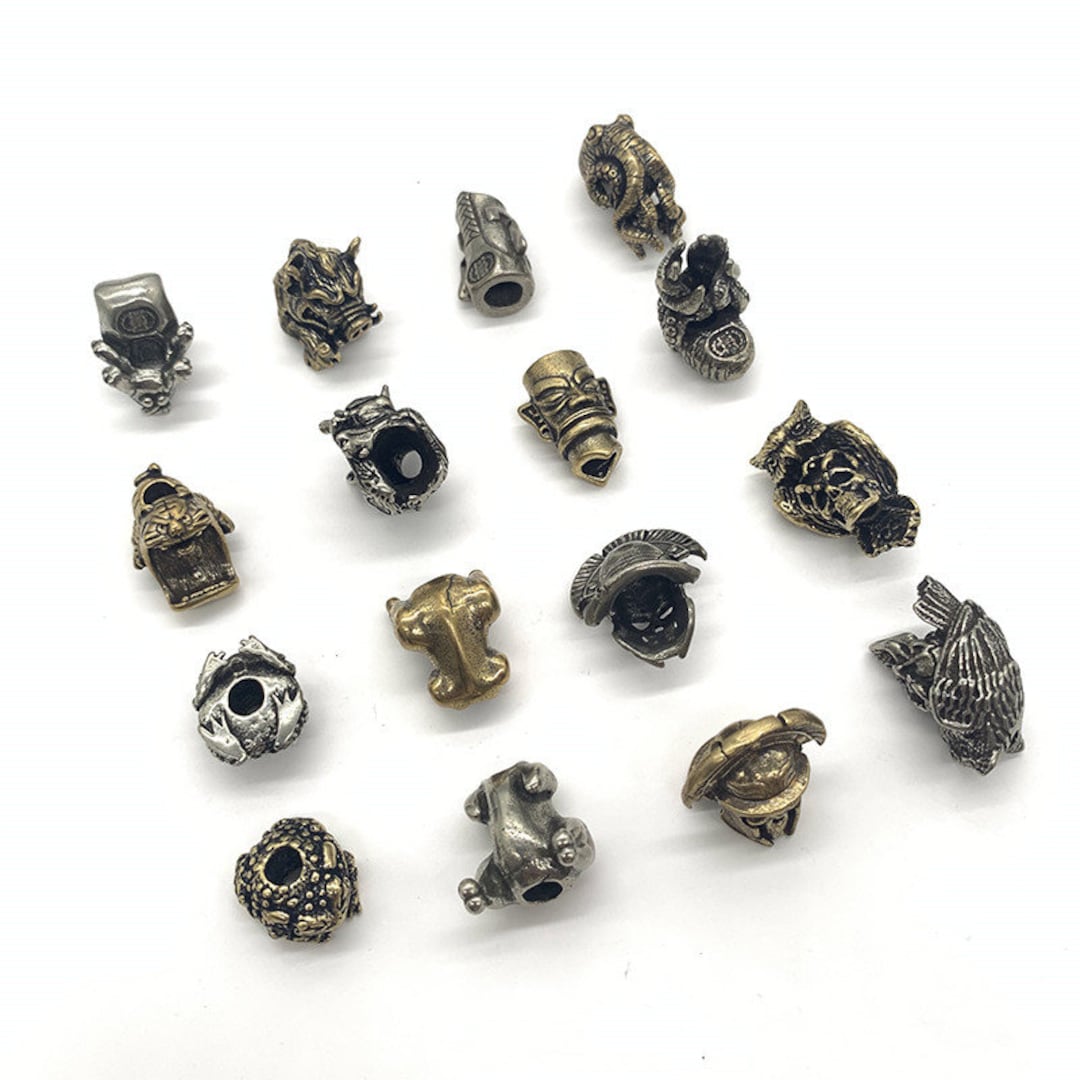 Antique Brass Bead DIY Accessories Paracord Keychain Bead Bracelet ...