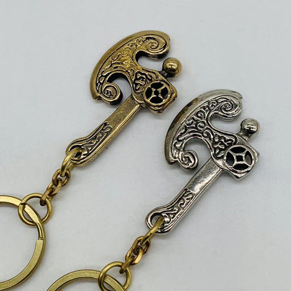 Brass Ax Pendant Vintage Keychain Pendants Key Rings Keychain | Etsy