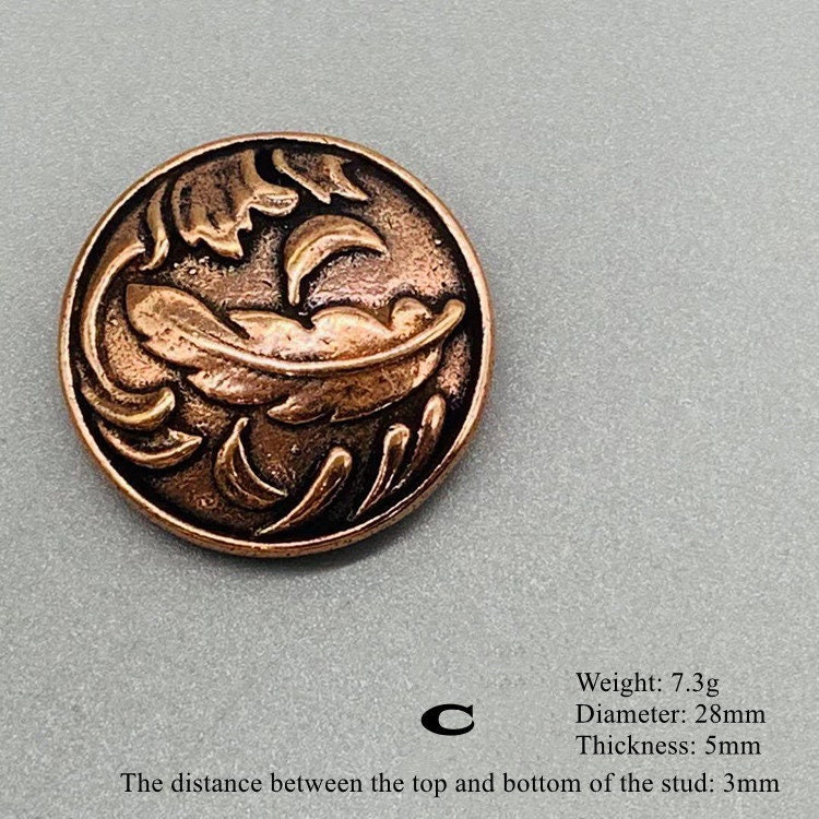 Brass Feather Conchos Screw Back Leathercraft Concho Decorative Buckle ...