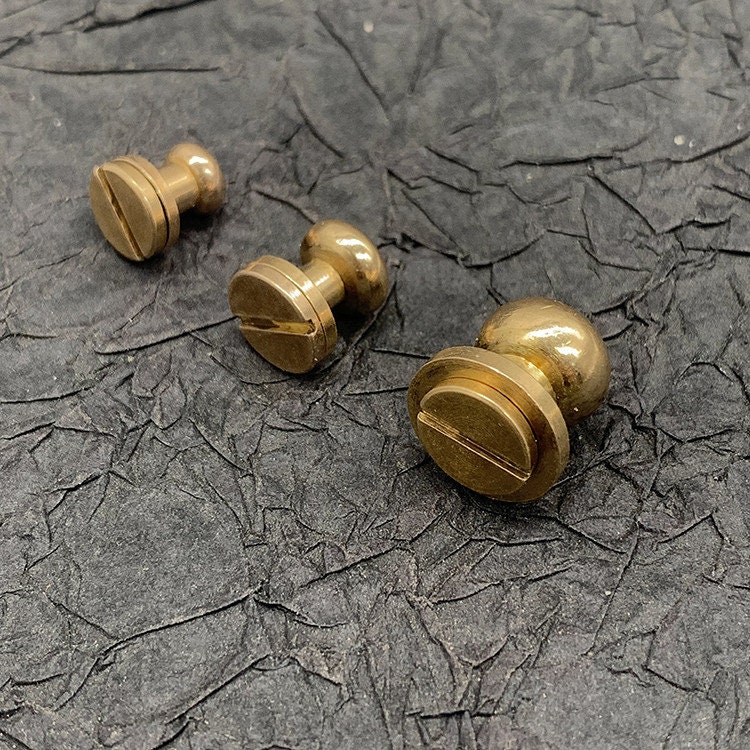 Button Studs Round Head Screw Back Nail Rivet Solid Mounting for Belt ...