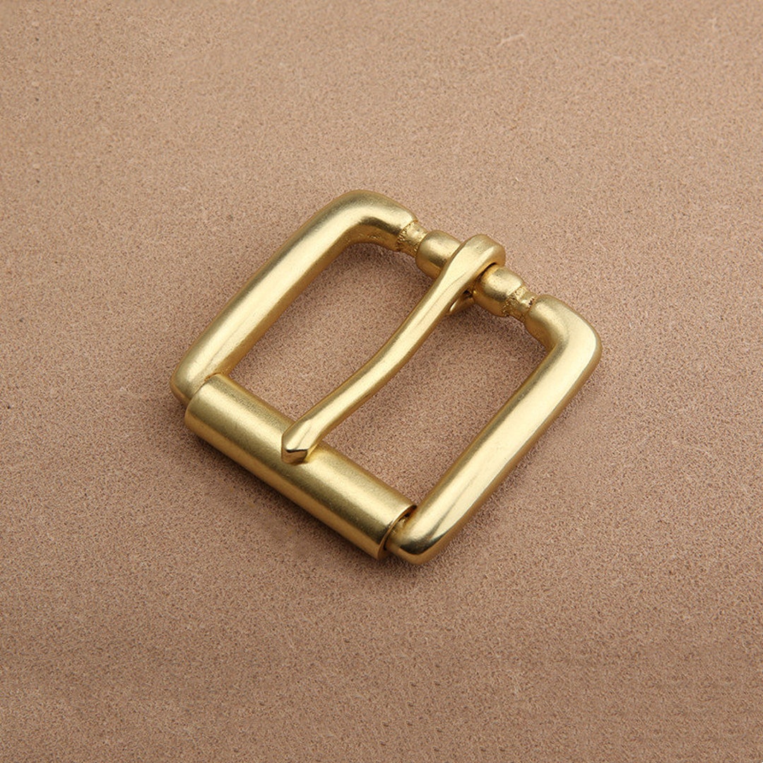 Brass Roller Pin Buckle Heavy Duty Solid Belt Buckle Single Prong ...