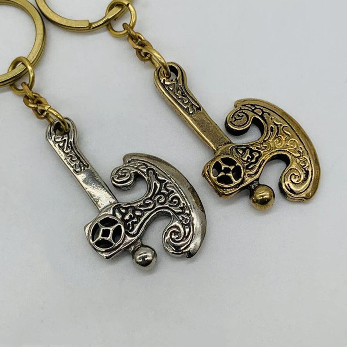 Brass Ax Pendant Vintage Keychain Pendants Key Rings Keychain | Etsy