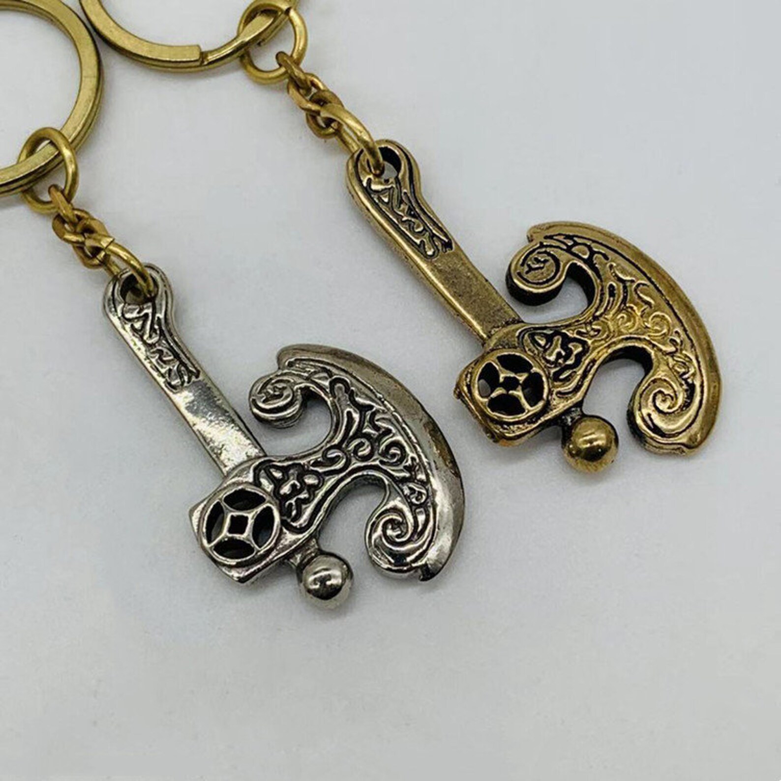 Brass Ax Pendant Vintage Keychain Pendants Key Rings Keychain | Etsy