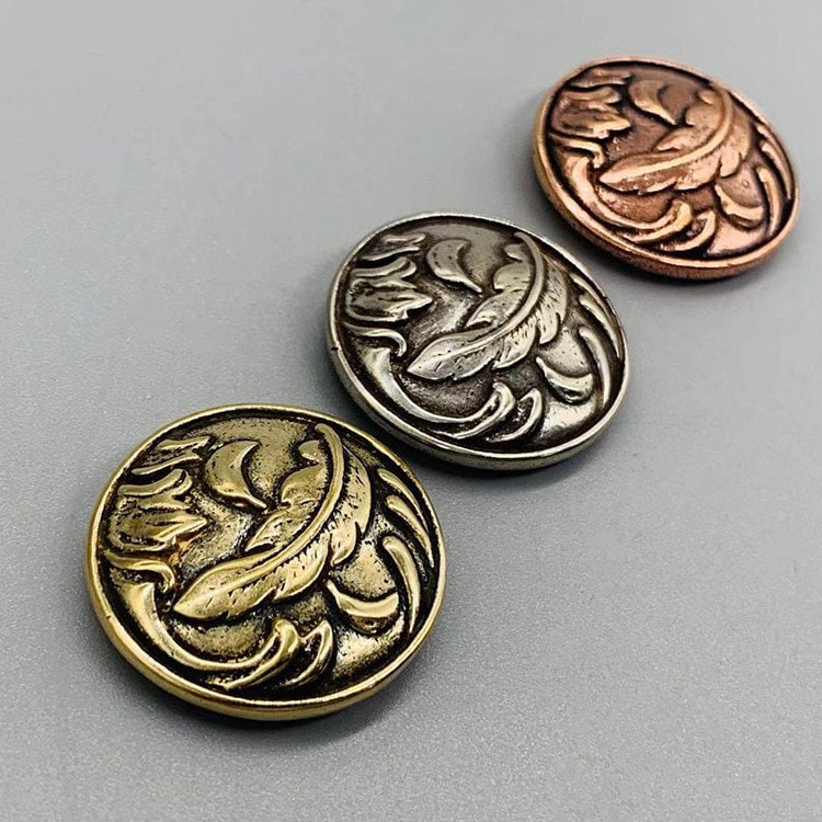 Brass Feather Conchos Screw Back Leathercraft Concho Decorative Buckle ...