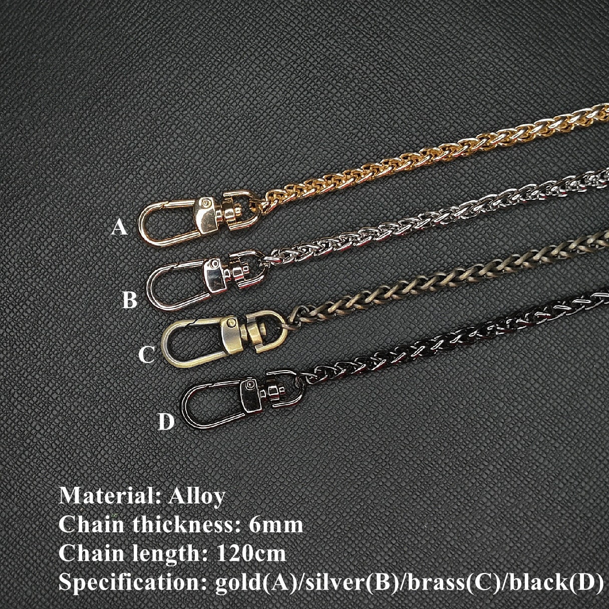 4 Colors Metal Chain Strap Handbag Chains Accessories Purse Straps ...
