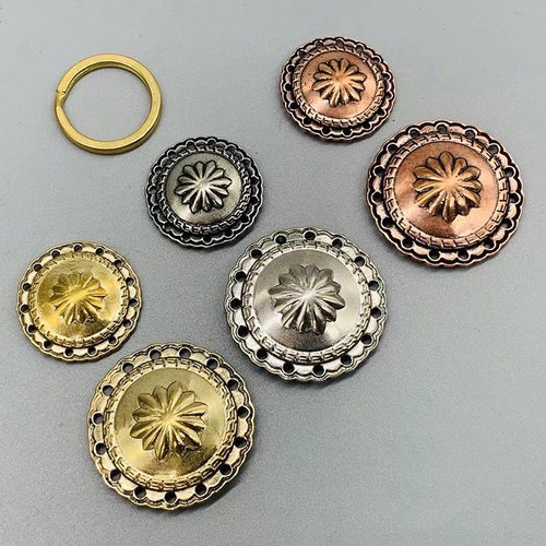 Brass Conchos Screw Back Vintage Skull Concho Decorative Rivet - Etsy